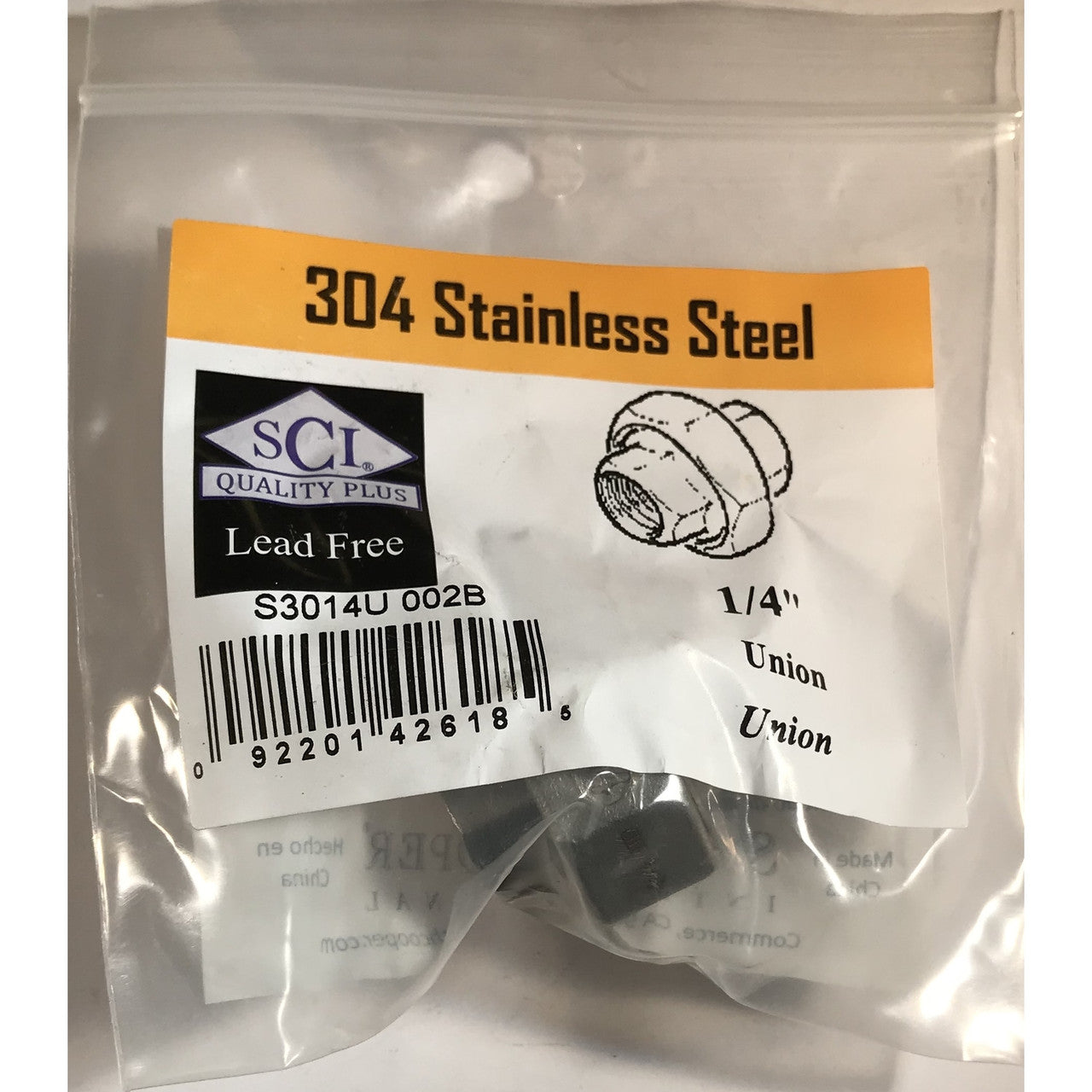 GROUND JOINT UNION 1/4 STAINLESS STEEL – Miller Industrial