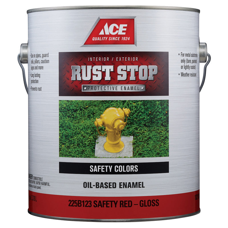 Rust Stop Indoor / Outdoor Gloss Safety Red Oil-Based Enamel Paint 1 g ...