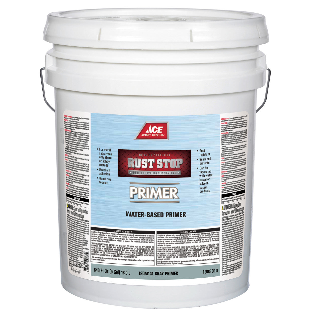 RUST STOP LATEX PRIMER GRAY 5 GALLON – Miller Industrial