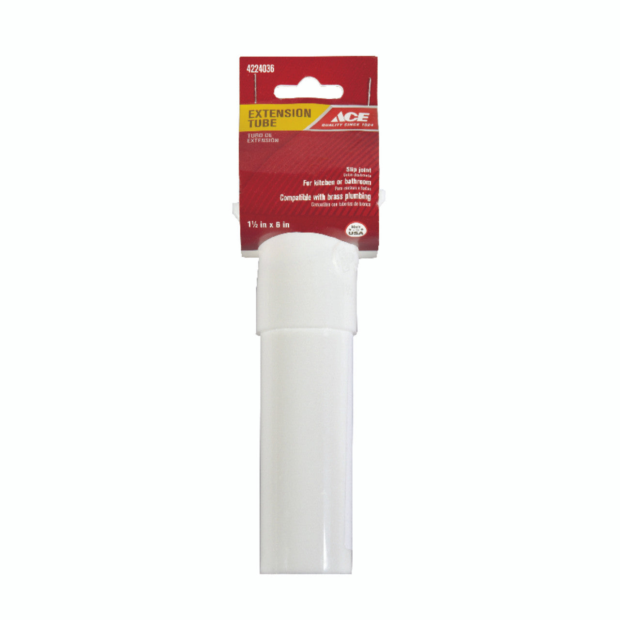 Ace 1-1/2 In. Dia. X 6 In. L Polypropylene Extension Tube | Miller ...