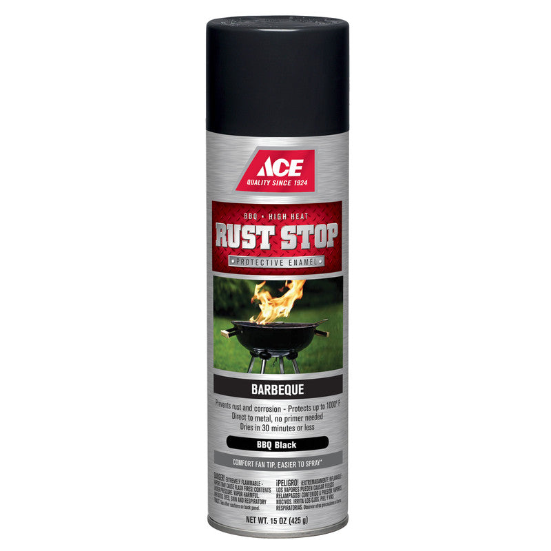 Ace Rust Stop Barbeque Black Spray Paint 15 ounce | Miller Industrial